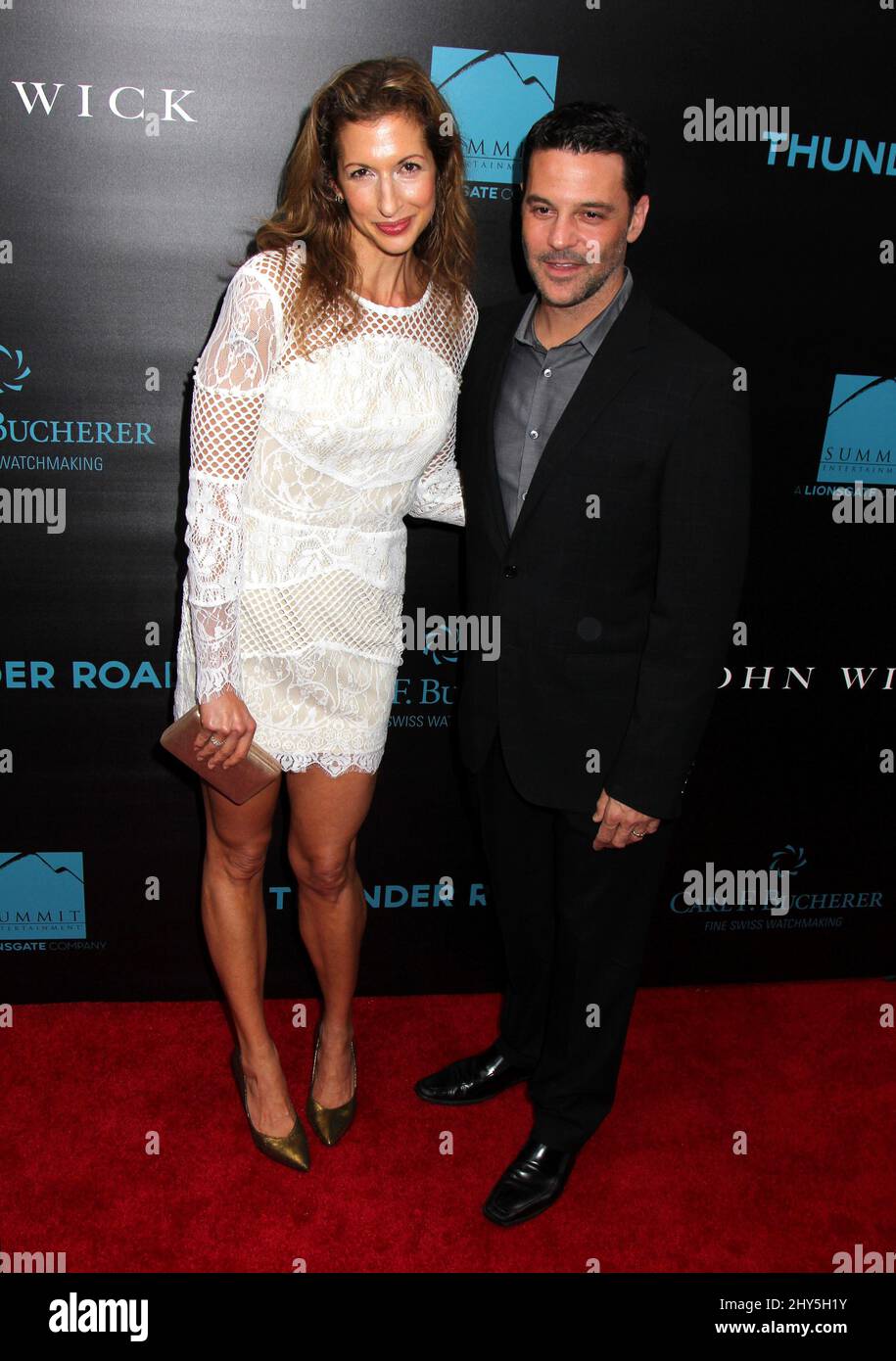 Alysia Reiner and David Alan Basche arriving for a special screening of ...