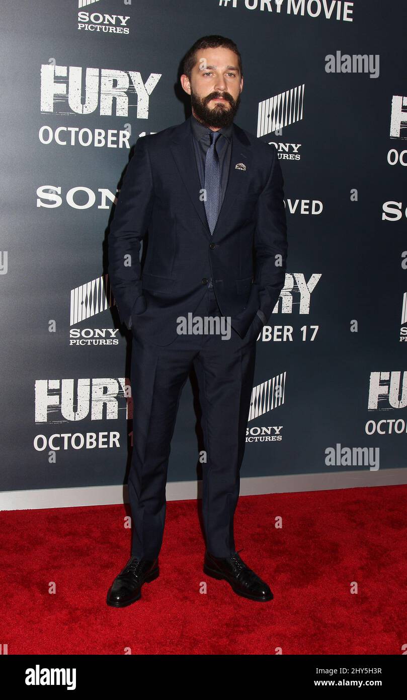 Shia LaBeouf attending the Fury world premiere held at held at the ...