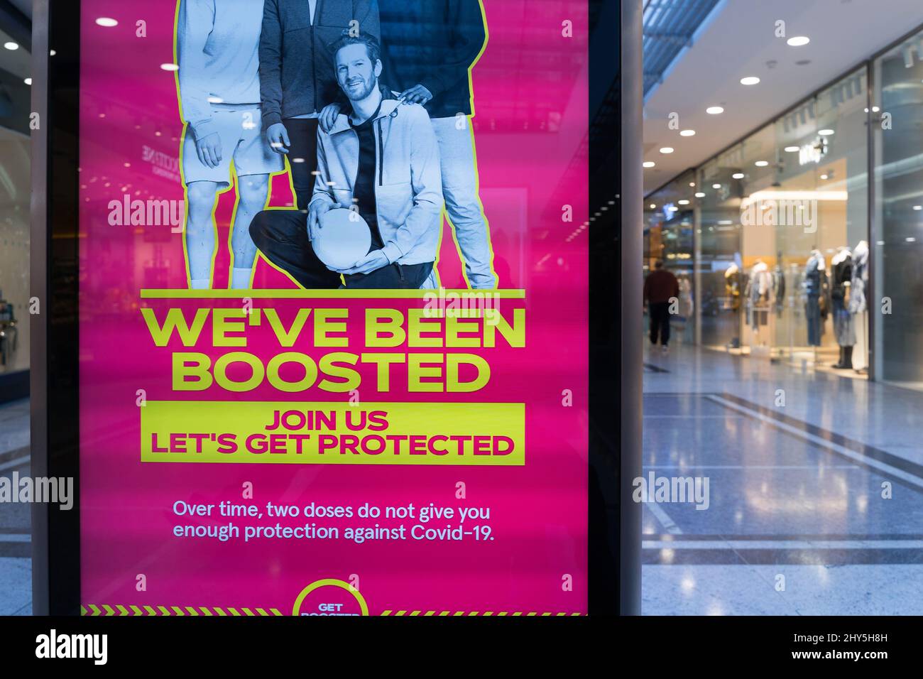 NHS and HMS government's "We've been boosted" digital poster publicised ...