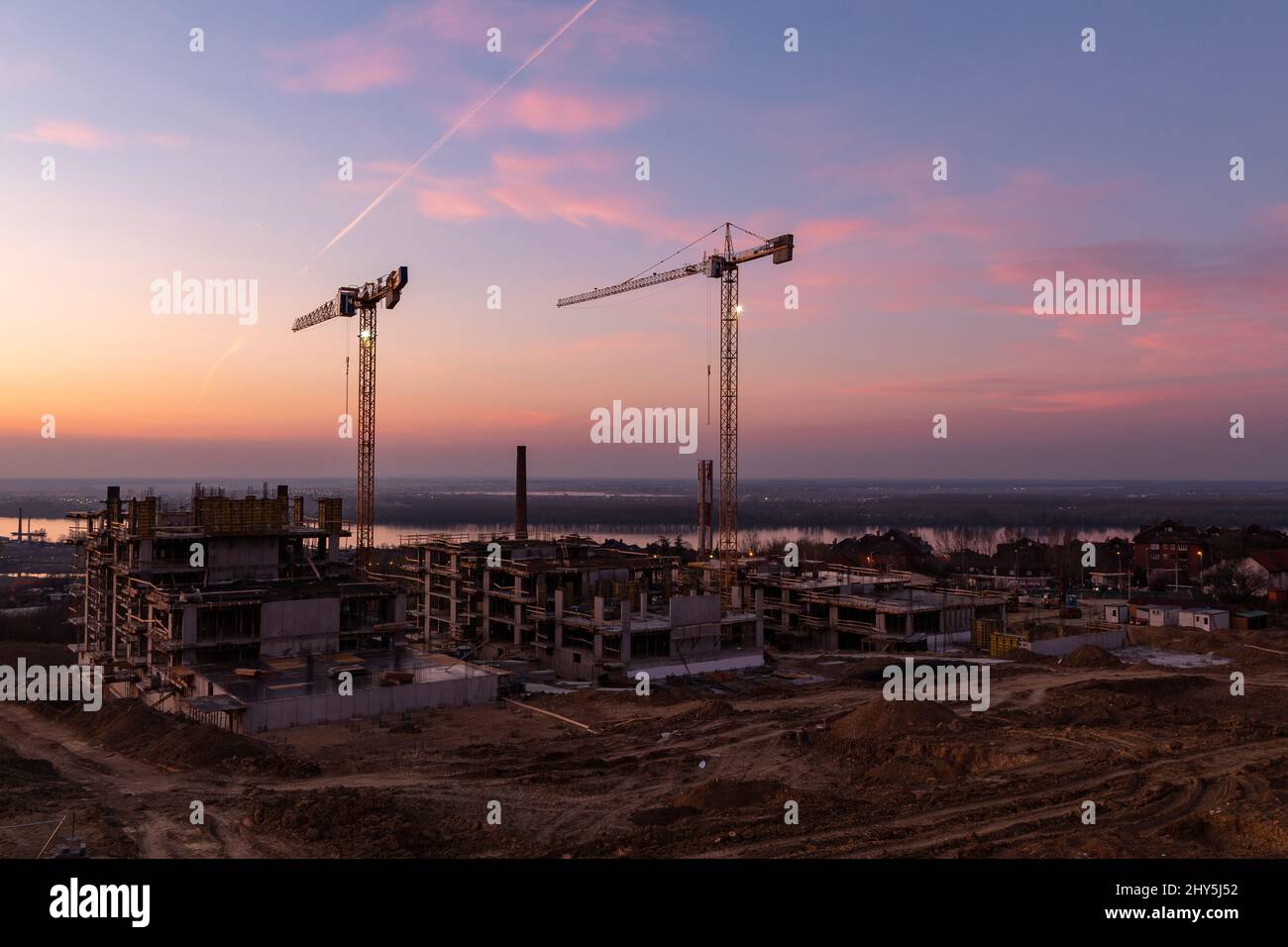 Two new cranes outside hi-res stock photography and images - Alamy
