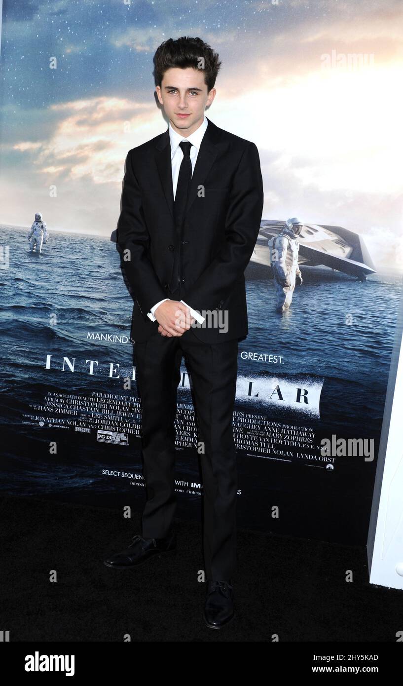 Timothee Chalamet attending the "Interstellar" premiere held at the TCL ...