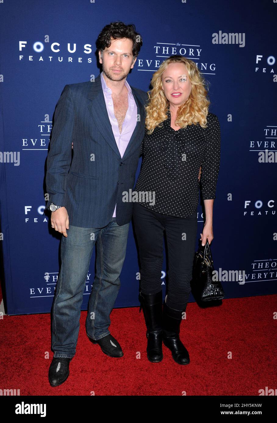 Virginia Madsen and Nick Holmes attending "The Theory of Everything ...