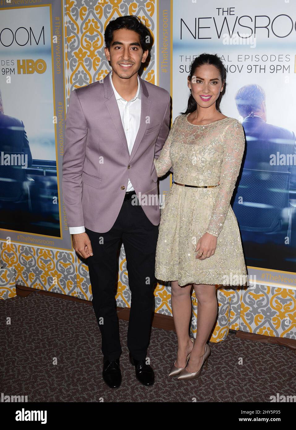 Dev Patel, Olivia Munn attending "The Newsroom" Season 3 Los Angeles ...