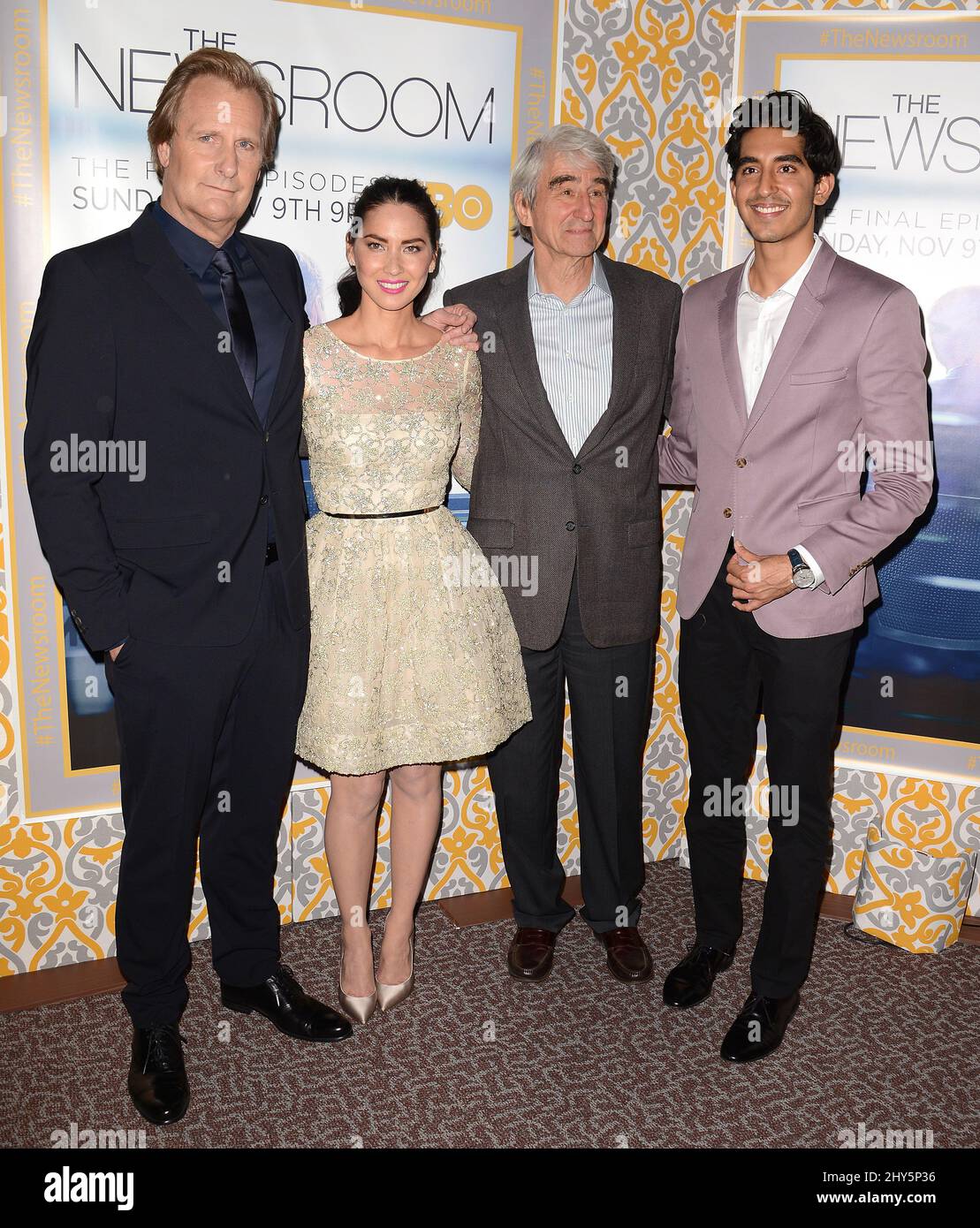 Jeff Daniels, Olivia Munn, Sam Waterston, Dev Patel attending "The ...