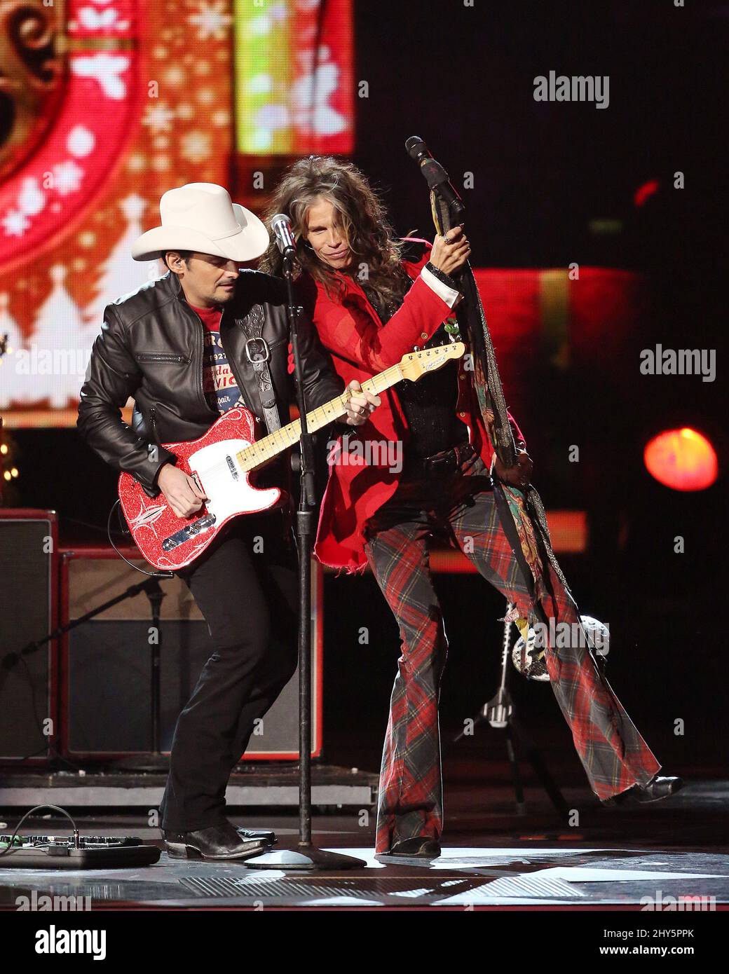 Brad Paisley and Steven Tyler attending the CMA Country Christmas held ...