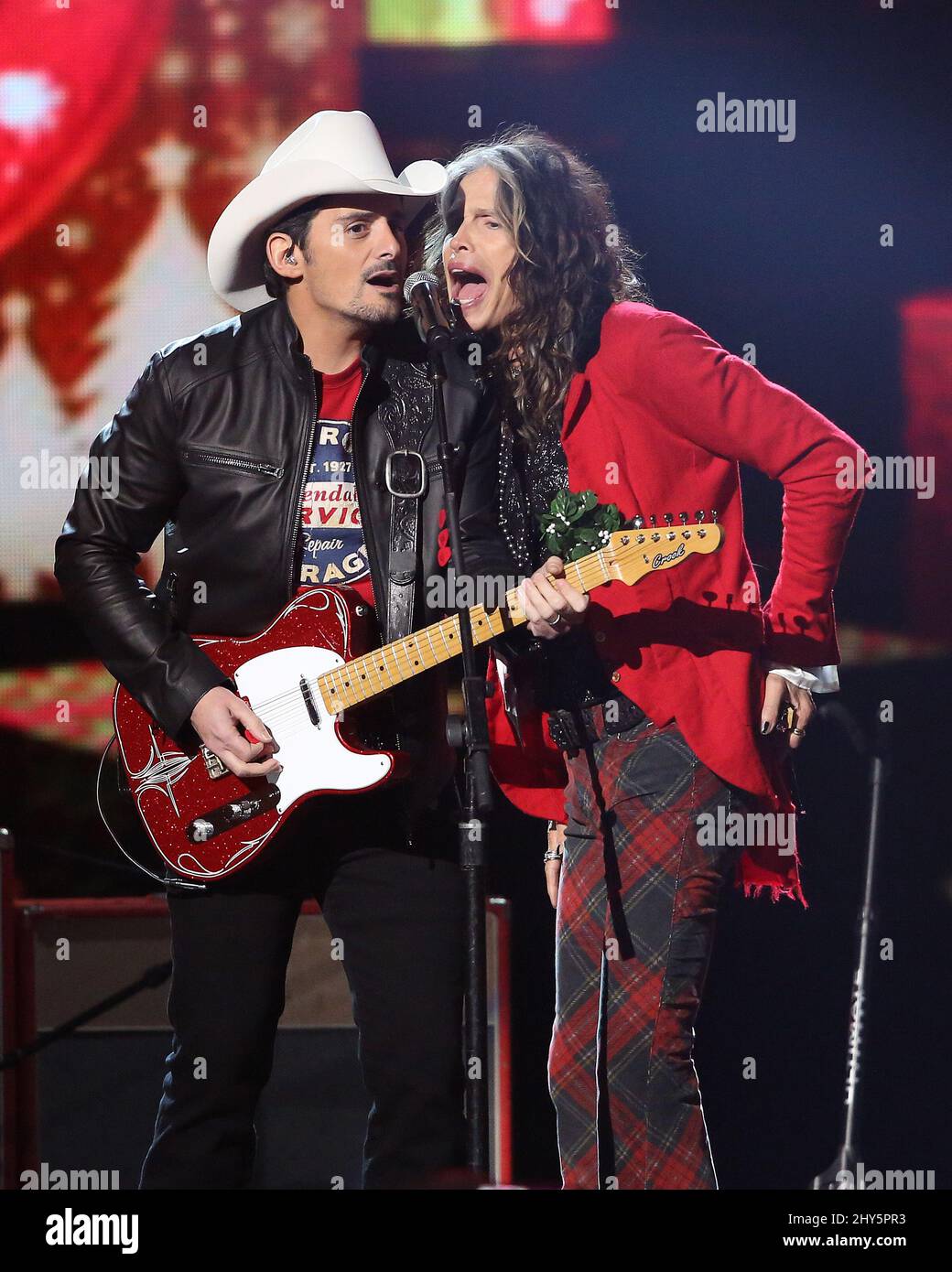 Brad Paisley and Steven Tyler attending the CMA Country Christmas held ...