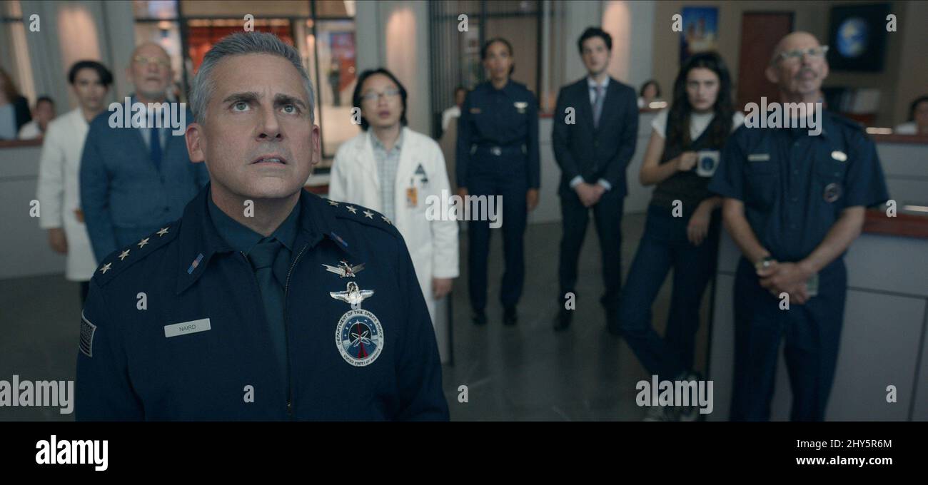 SPACE FORCE, from left: JayR Tinaco, John Malkovich, Steve Carell ...