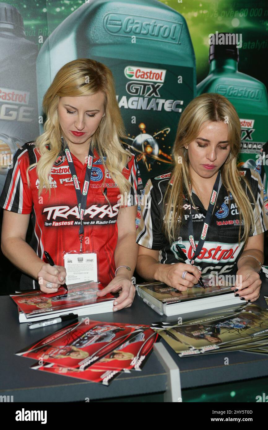 Courtney Force, Brittany Force attending The 2014 SEMA Show in Las ...