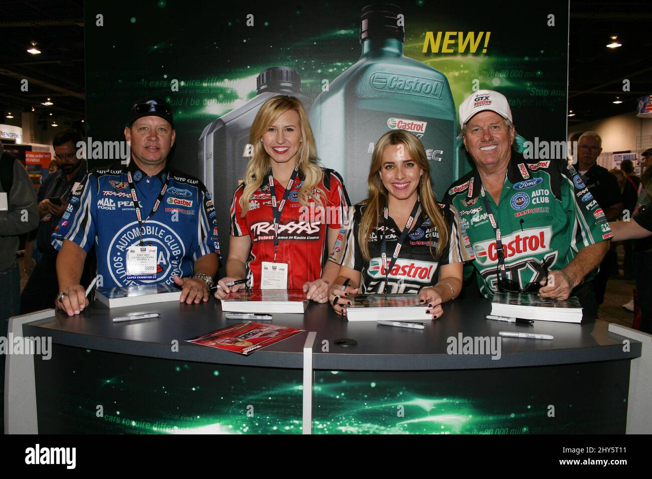 Robert Hight, Courtney Force, Brittany Force, John Force attending The ...