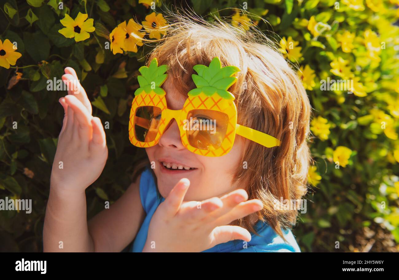 Kids summer party. Happy childhood. Summertime vibes. Child in ...