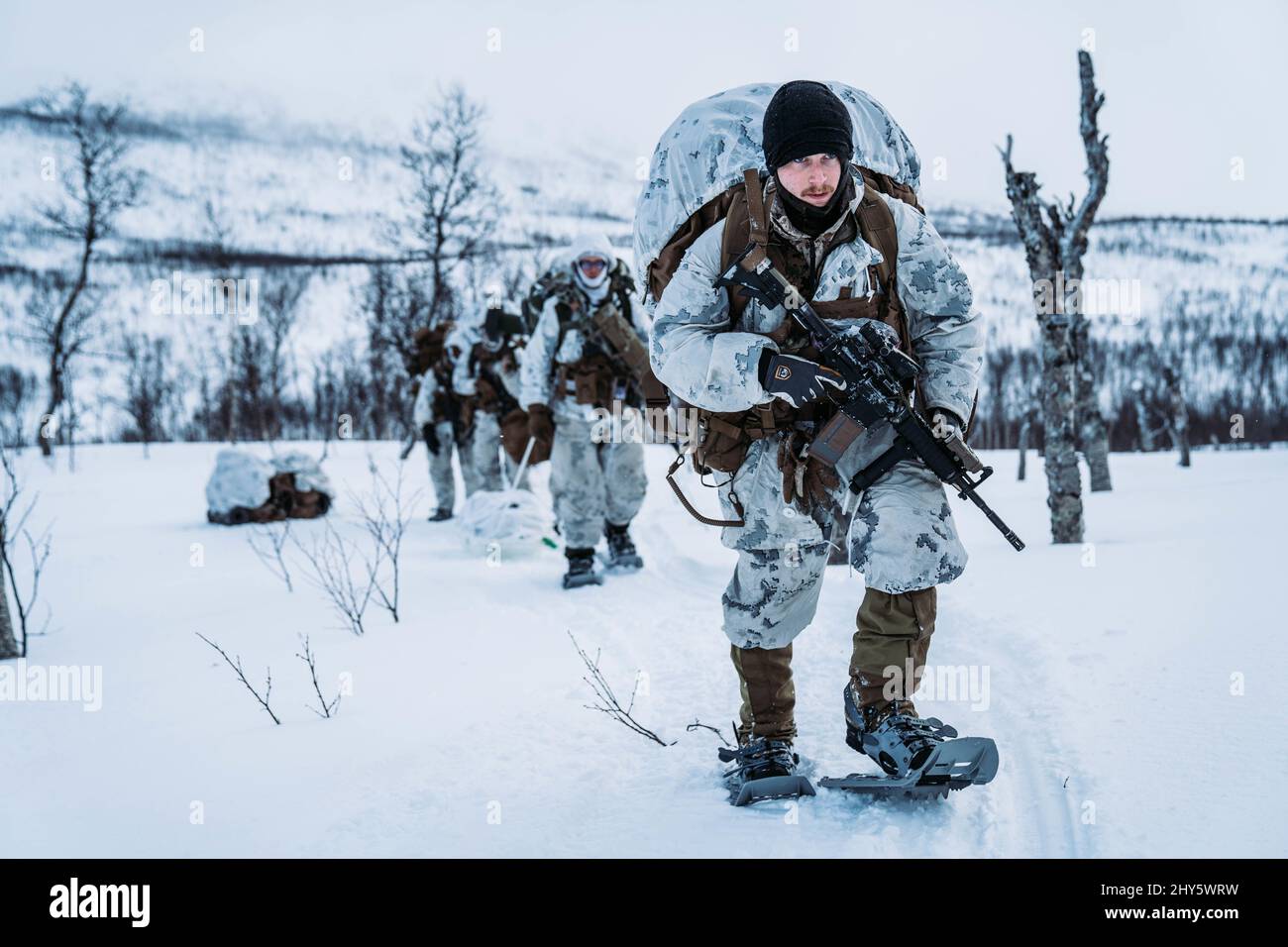 U.S. Marines with Jaeger (Hunter) concept platoon, 3rd Battalion, 6th ...
