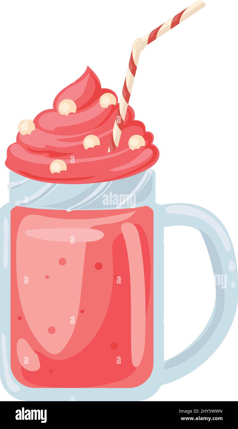 cherry milkshake illustration Stock Vector Image & Art - Alamy