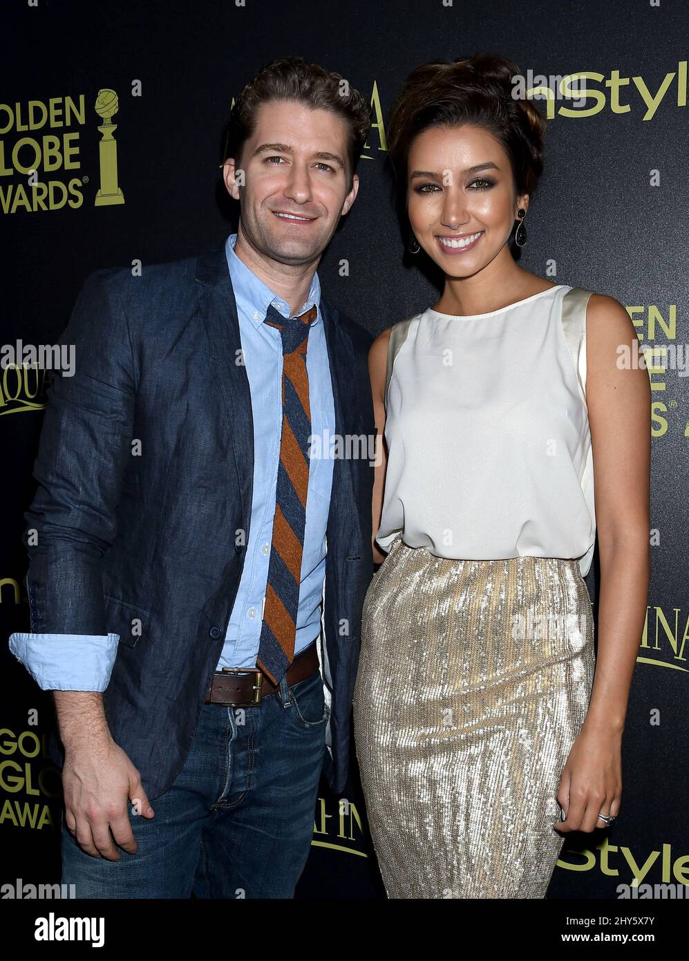 Matthew Morrison and Renee Puente arrives for the HFPA and InStyle 2015 ...