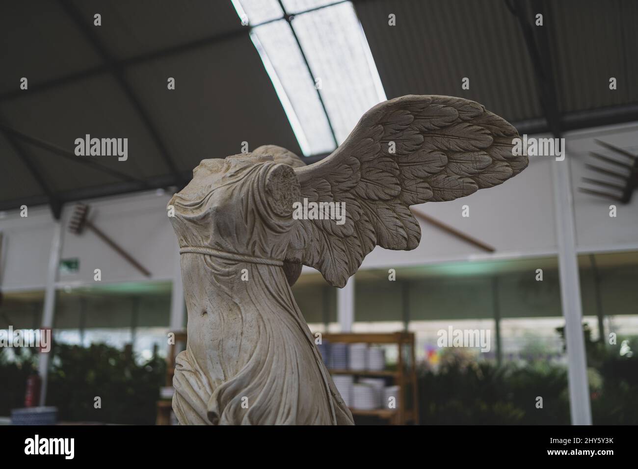 Sculpture of an angel with its delicate wings Stock Photo - Alamy