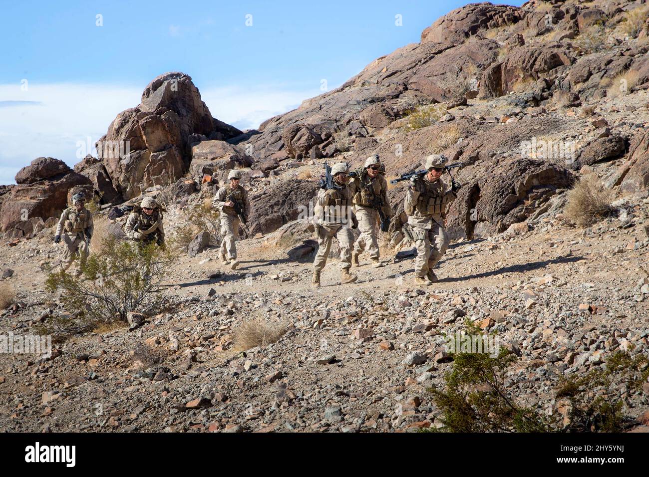 U.S. Marines with 3rd Battalion, 3rd Marine Littoral Regiment, move to ...