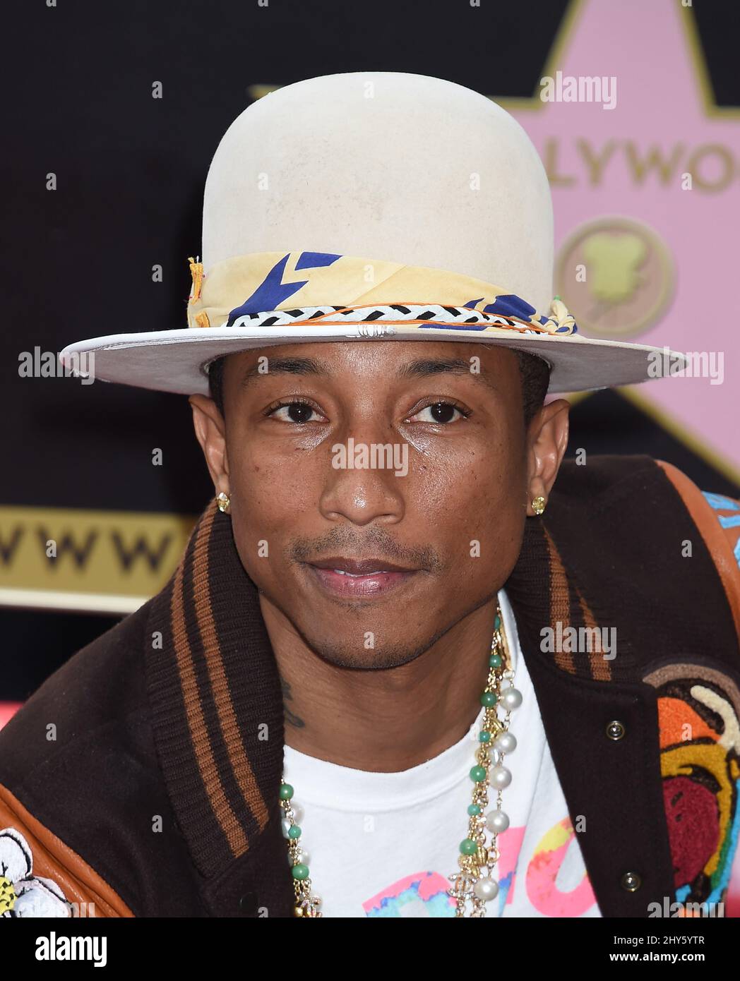 Pharrell Williams at the Pharrell Williams Hollywood Walk of Fame Star ...