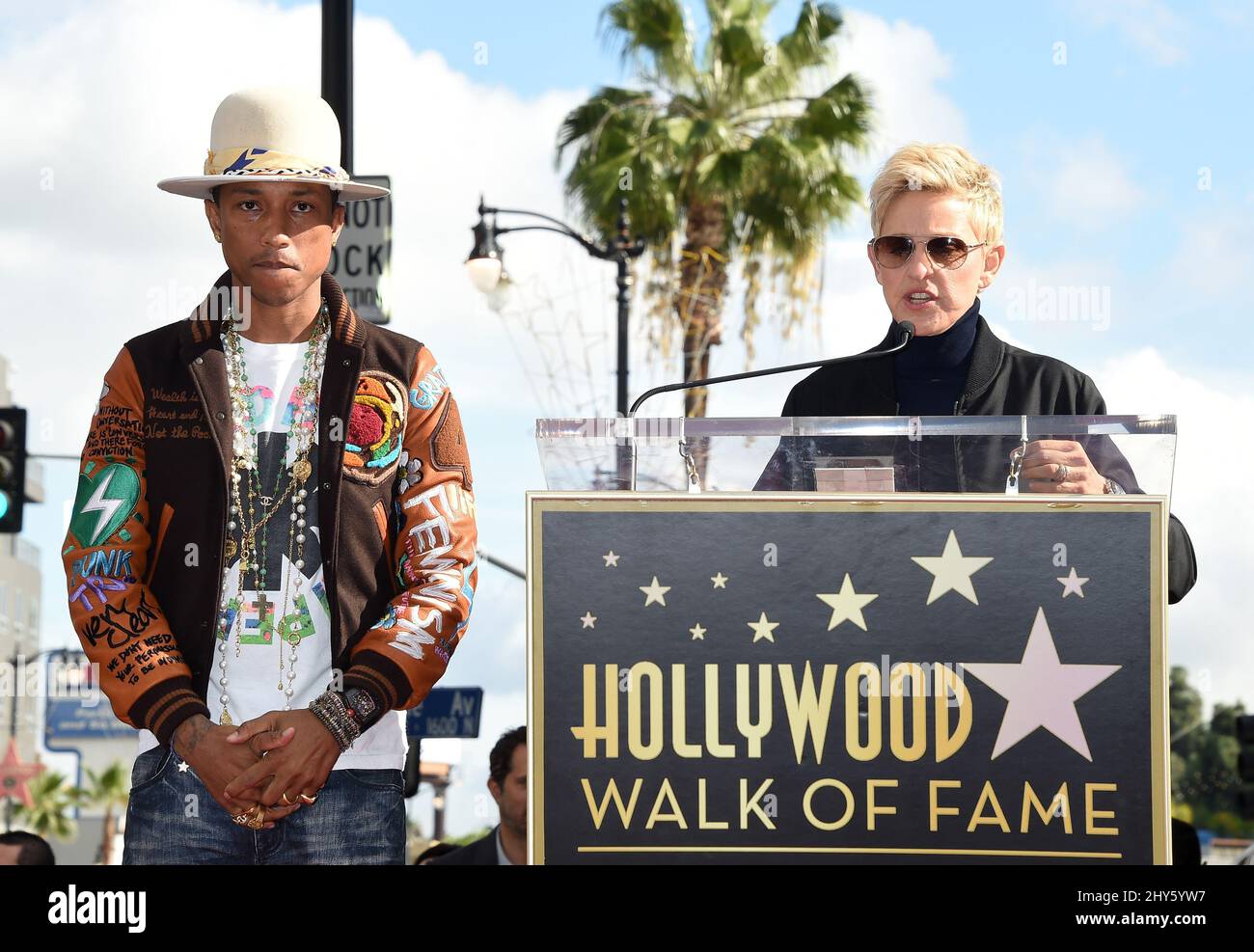 Pharrell Williams and Ellen DeGeneres at the Pharrell Williams ...