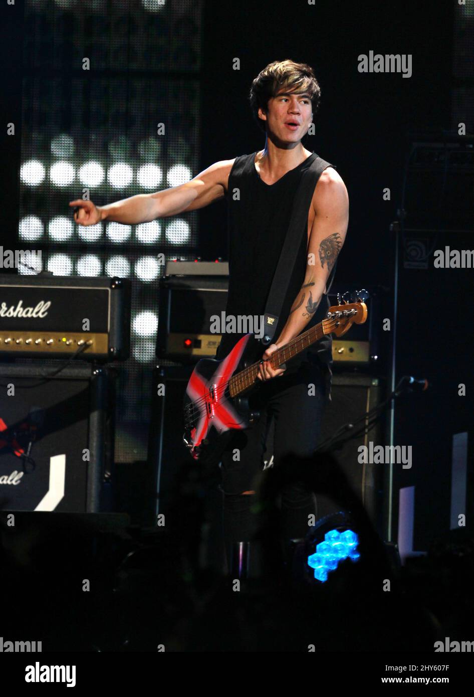Calum Hood, 5 Seconds of Summer performs during KIIS FM's Jingle Ball ...