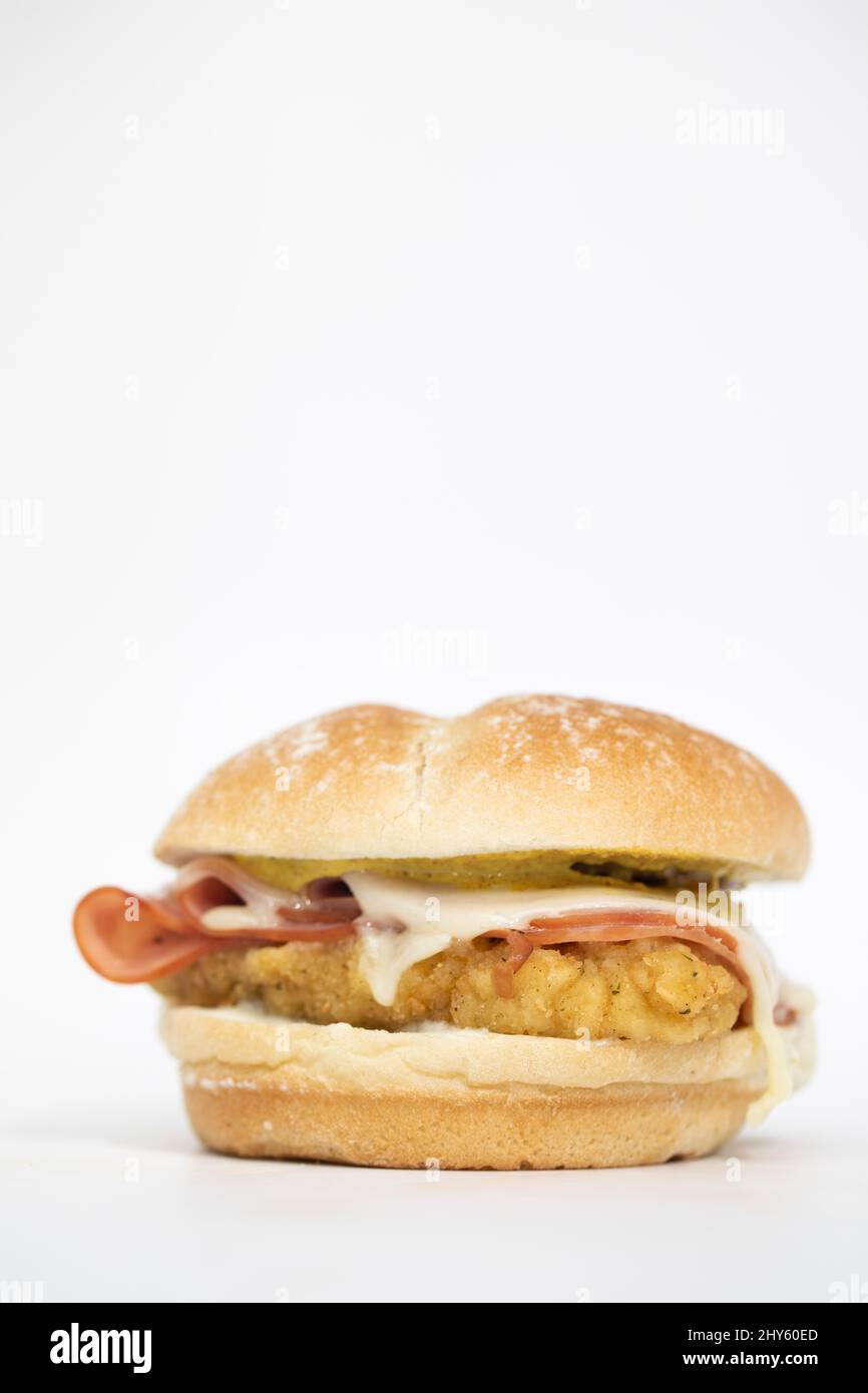 Mini burger isolated on a white background Stock Photo - Alamy