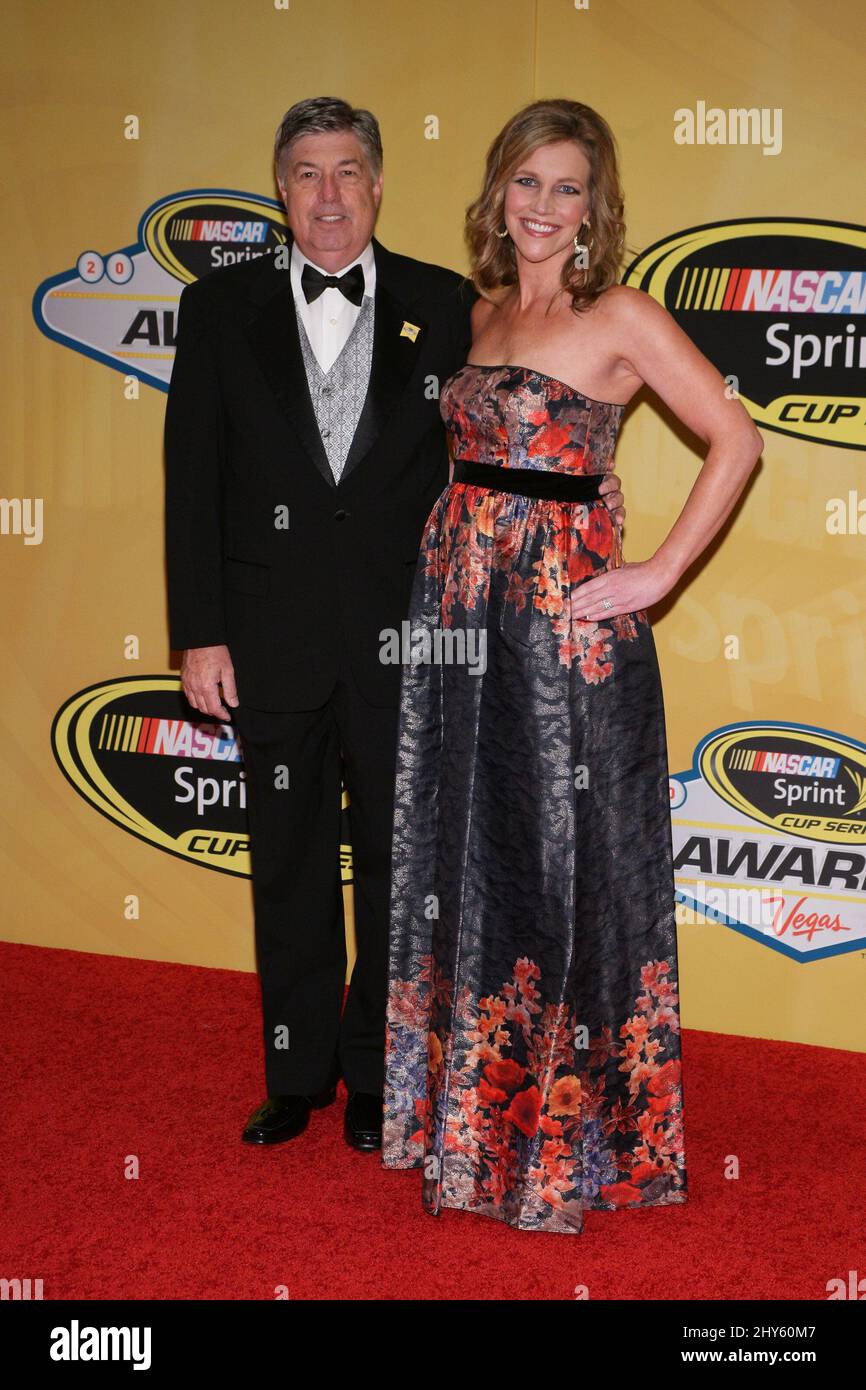 Mike Joy, Krista Voda attending the 2014 NASCAR Sprint Cup Series ...