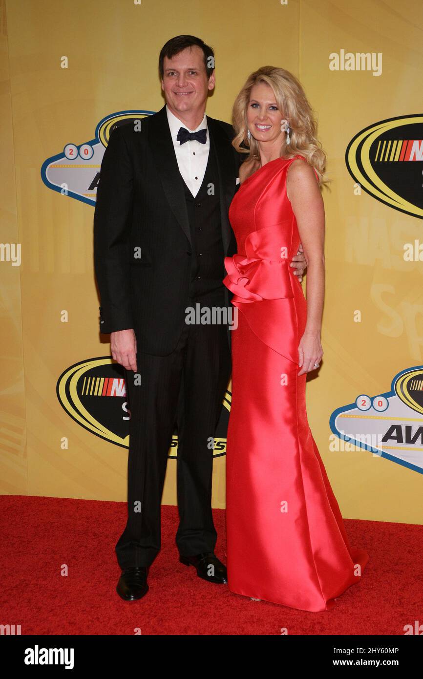 Steve Letarte, Tricia Letarte attending the 2014 NASCAR Sprint Cup ...
