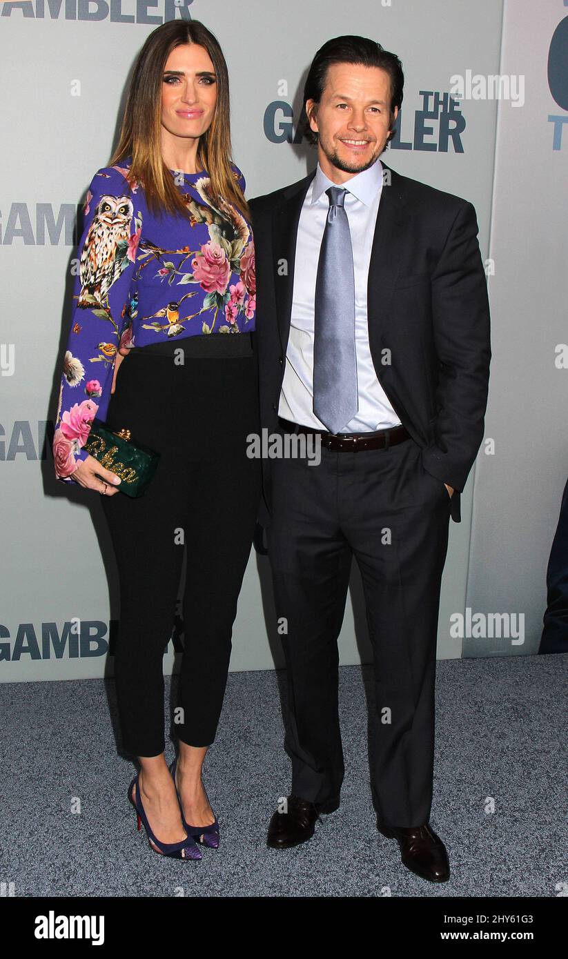 Rhea Durham and Mark Wahlberg attending the premiere of "The Gambler ...