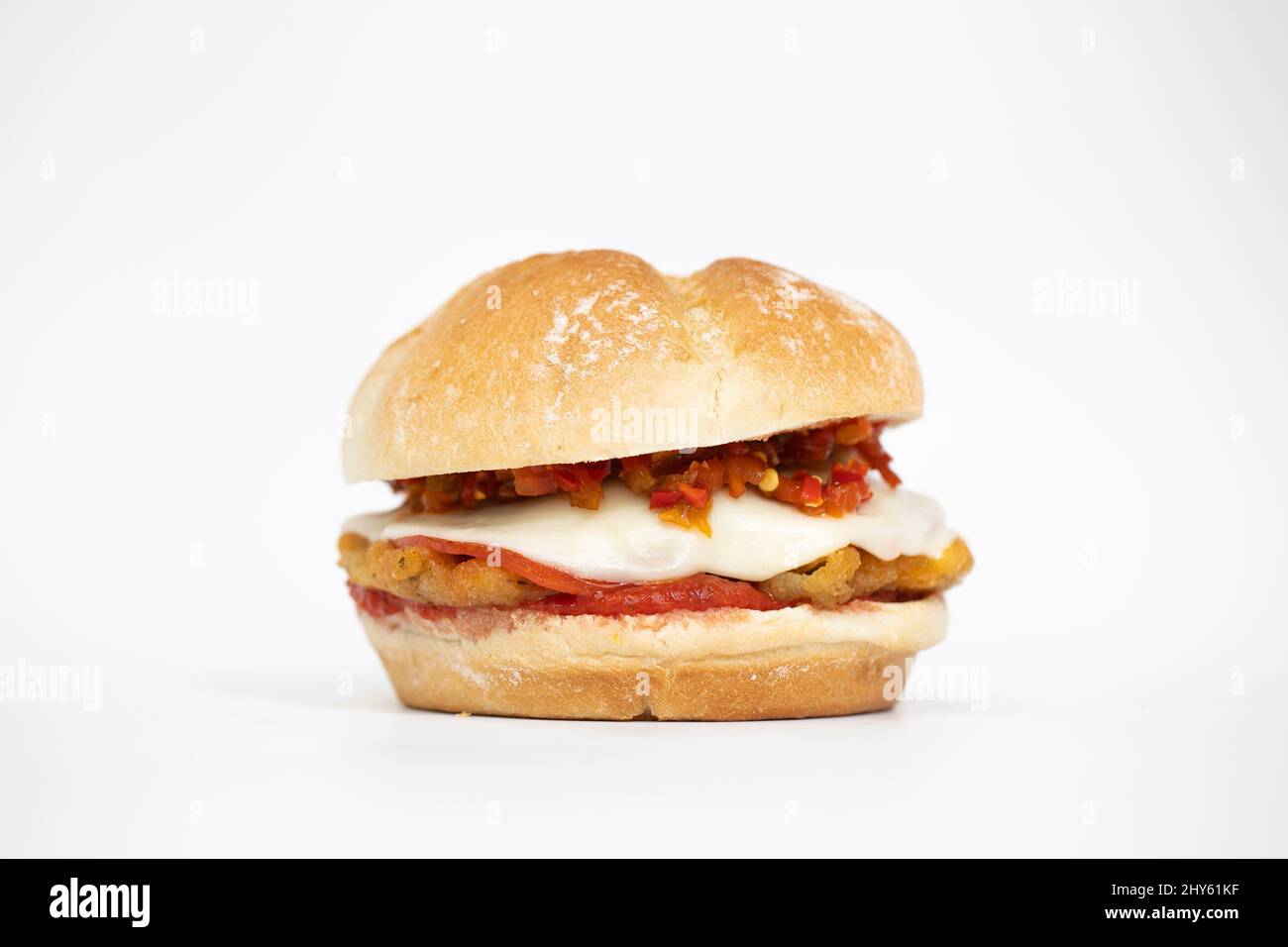 Mini burger isolated on a white background Stock Photo - Alamy
