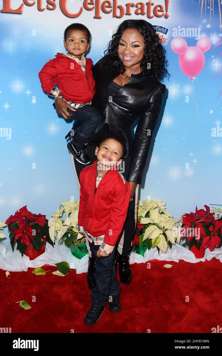 Phaedra Parks, Dylan Nida, Ayden Nida attending Disney On Ice Presents ...
