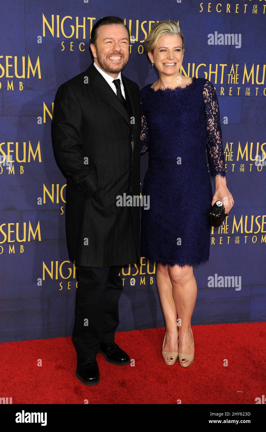 Ricky Gervais & Jane Fallon attending "Night At The Museum: Secret of ...