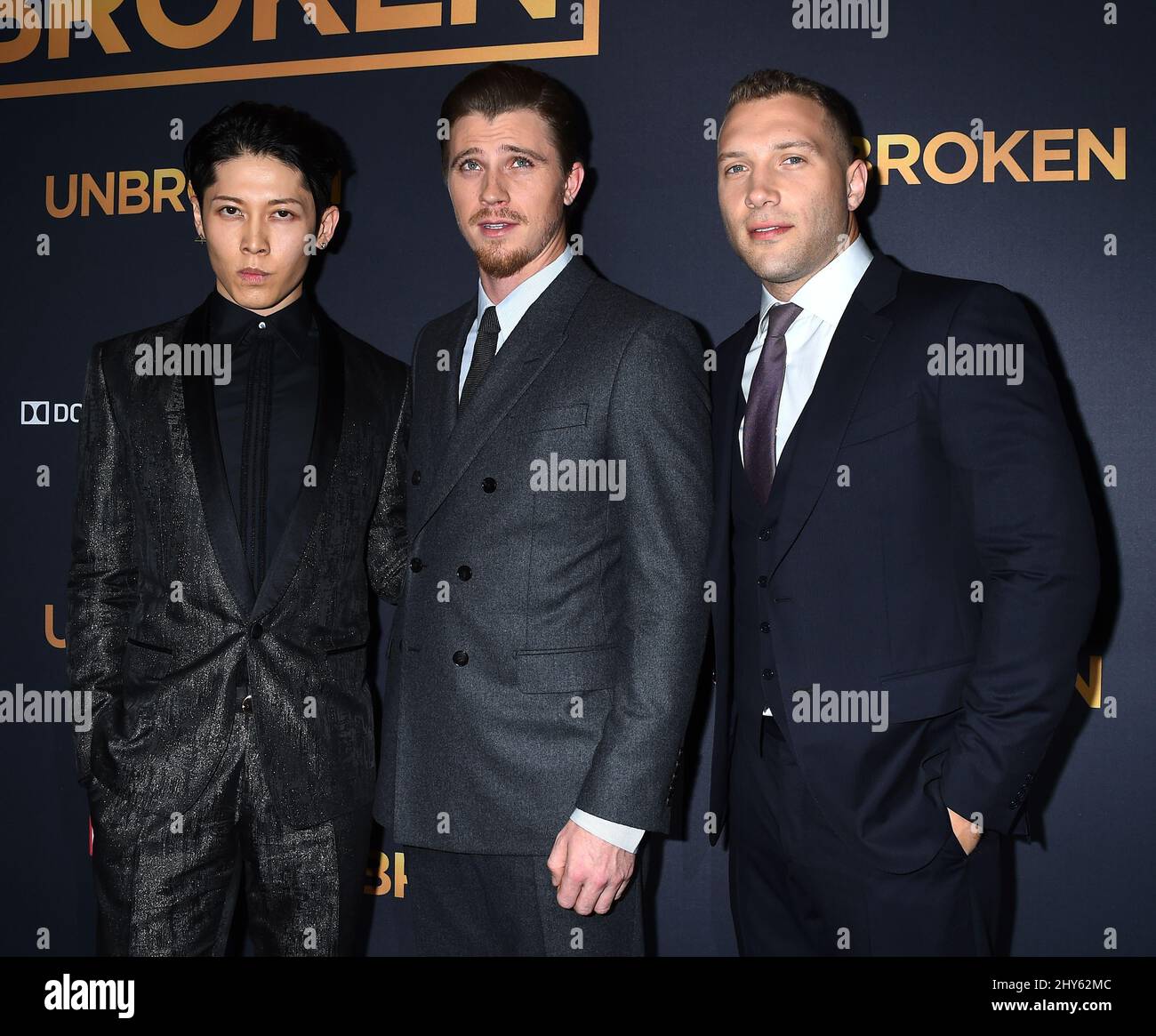 Miyavi, Garrett Hedlund and Jai Courtney attending the 'Unbroken ...