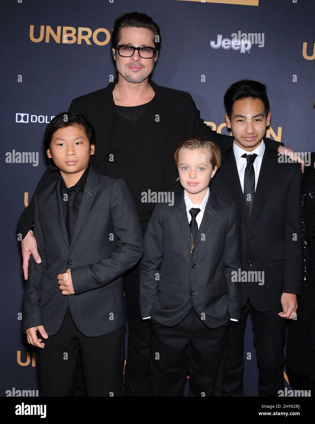Brad PItt, Maddox Jolie-Pitt, Shiloh Jolie-Pitt and Pax Jolie-Pi ...