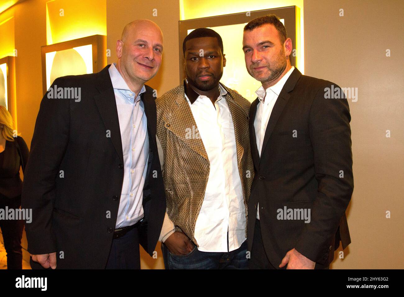 Lou DiBella, Curtis "50 Cent" Jackson and Liev Schreiber attending the ...