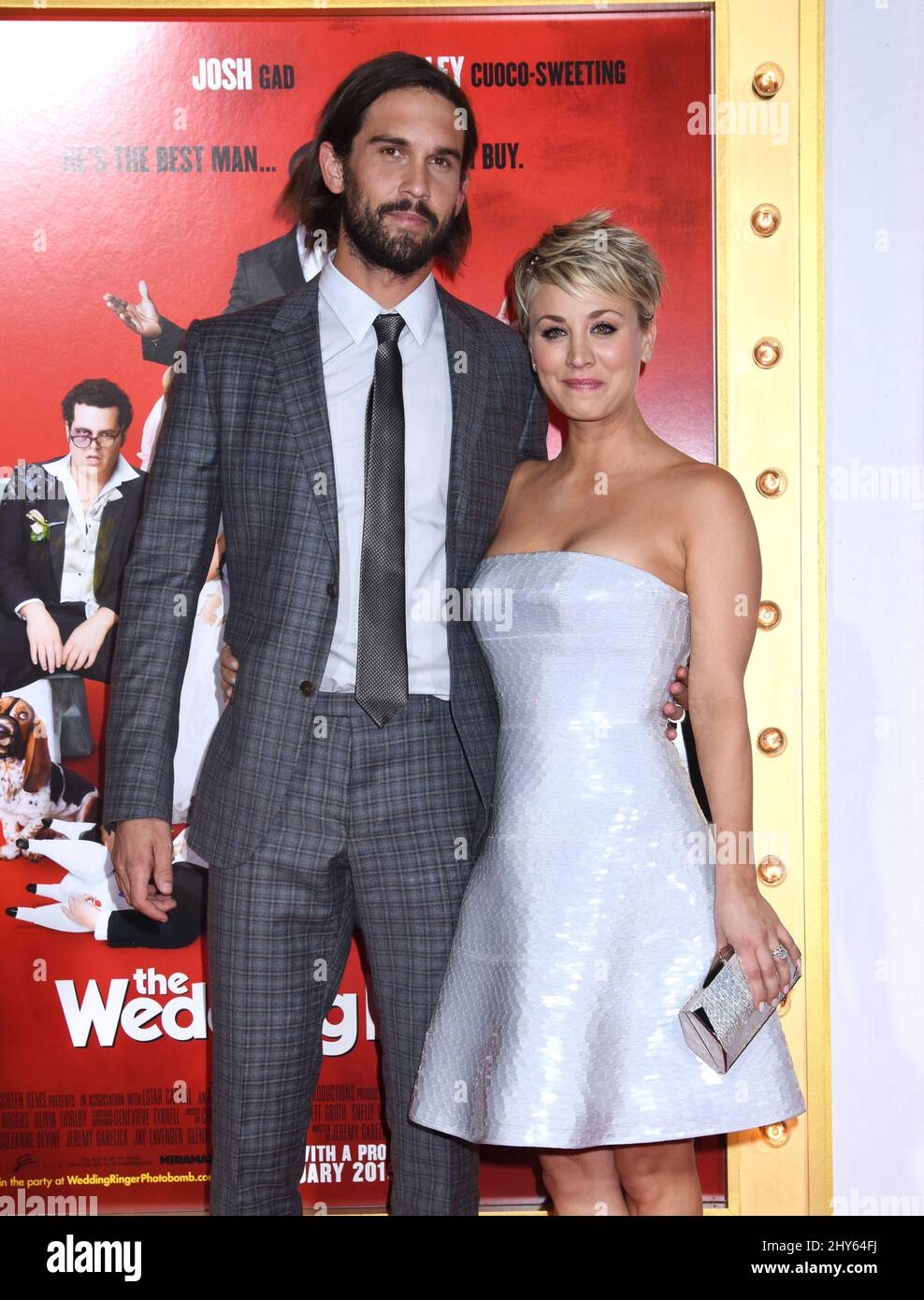 Kaley Cuoco and Ryan Sweeting attending the premiere of 'The Wedding ...