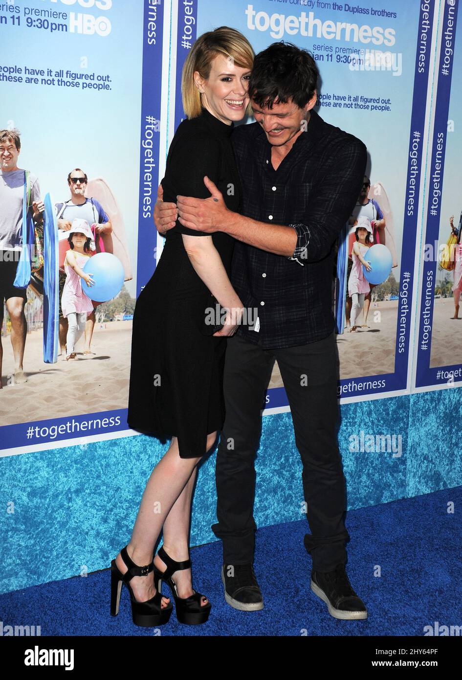 Sarah Paulson, Pedro Pascal attending the premiere of 'Togetherness ...