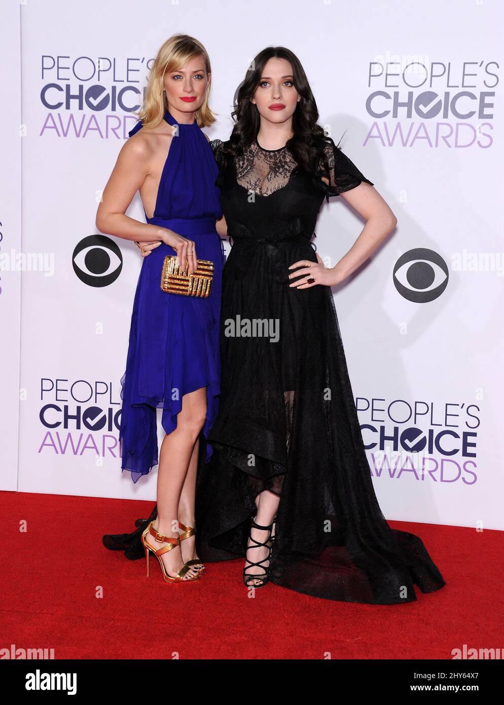 Beth Behrs & Kat Dennings arriving at the People's Choice Awards at the ...