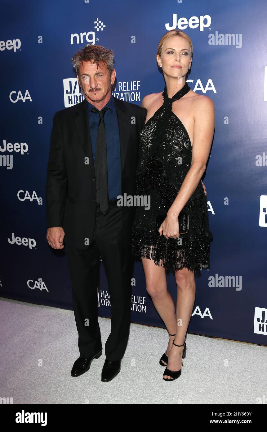Sean Penn and Charlize Theron arriving for the 4th Annual Sean Penn ...