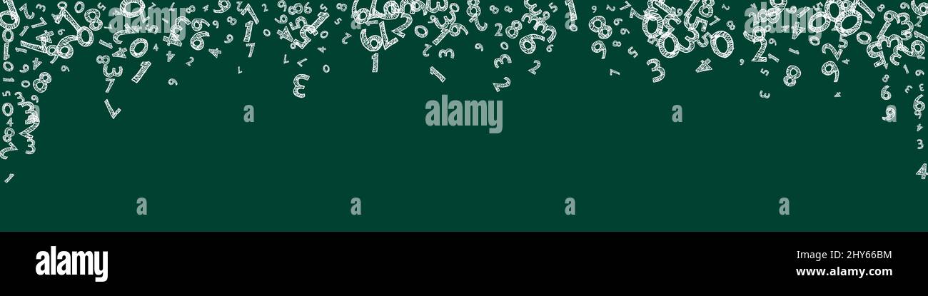 Falling childish chalk numbers. Math study concept with flying digits ...