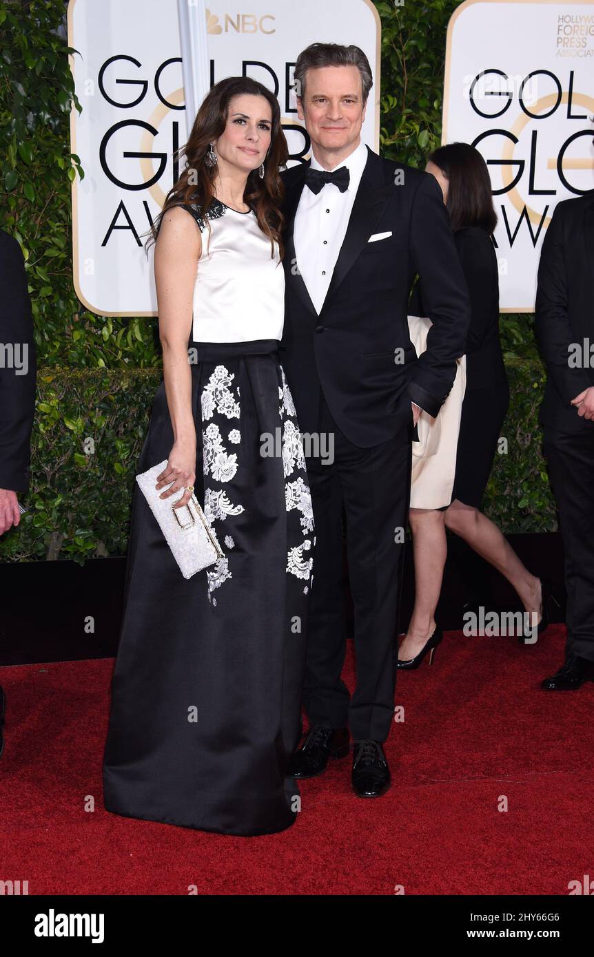 Colin Firth & Livia Firth arriving for the 72nd Annual Golden Globe ...