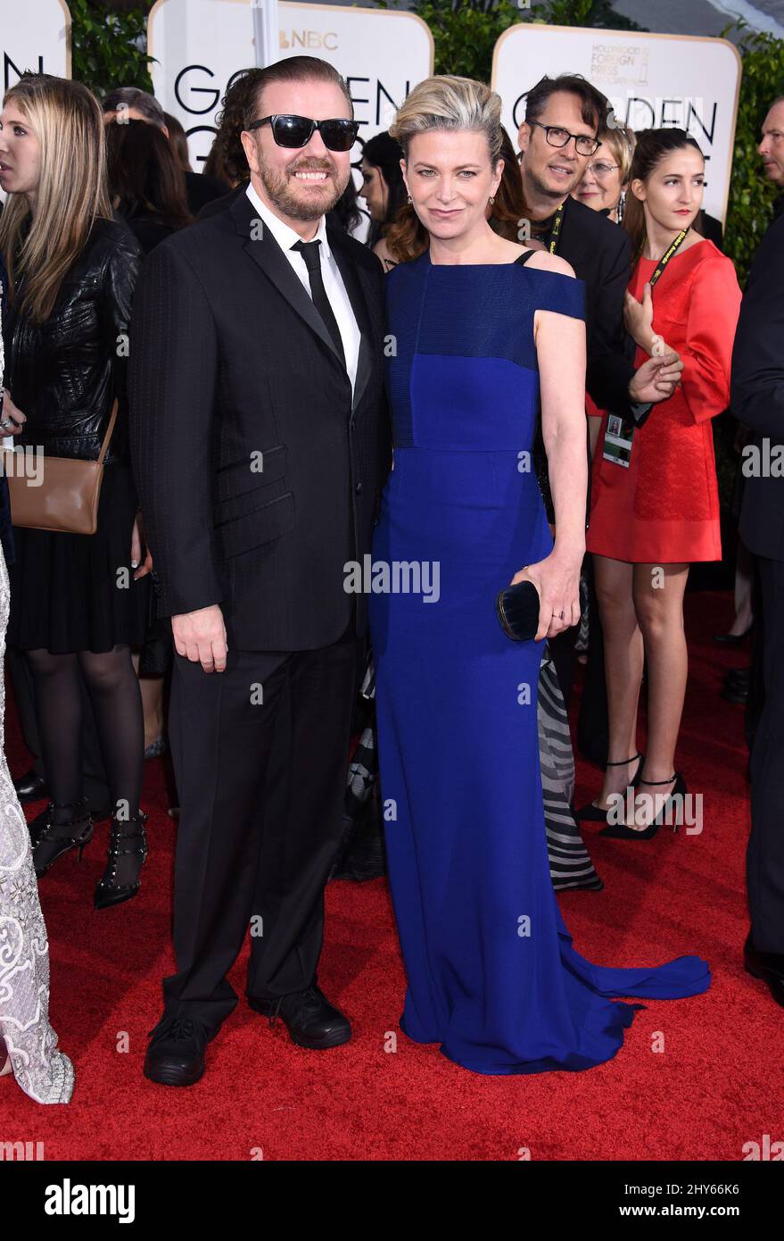 Ricky Gervais & Jane Fallon arriving for the 72nd Annual Golden Globe ...