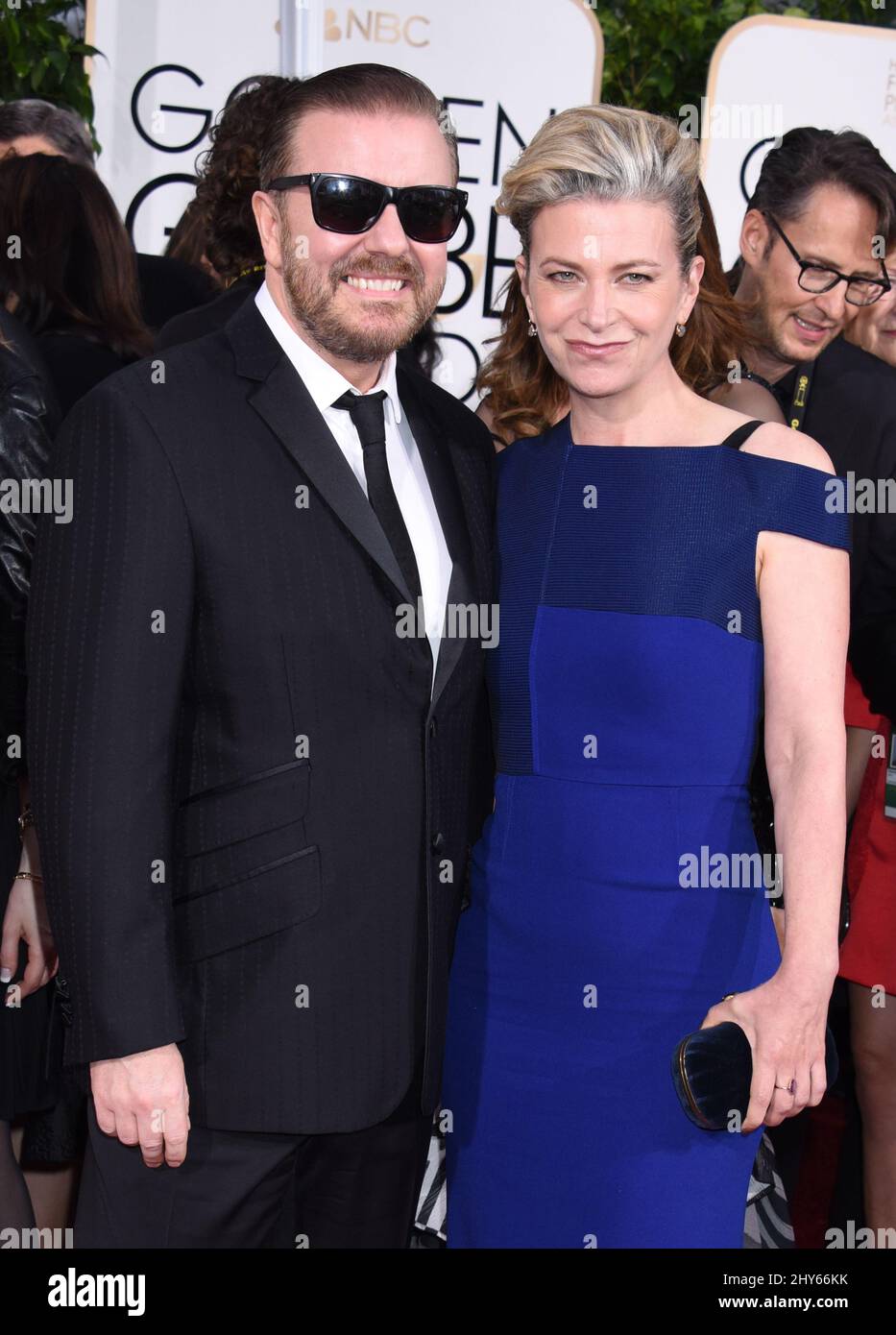 Ricky Gervais and Jane Fallon arriving for the 72nd Annual Golden Globe ...