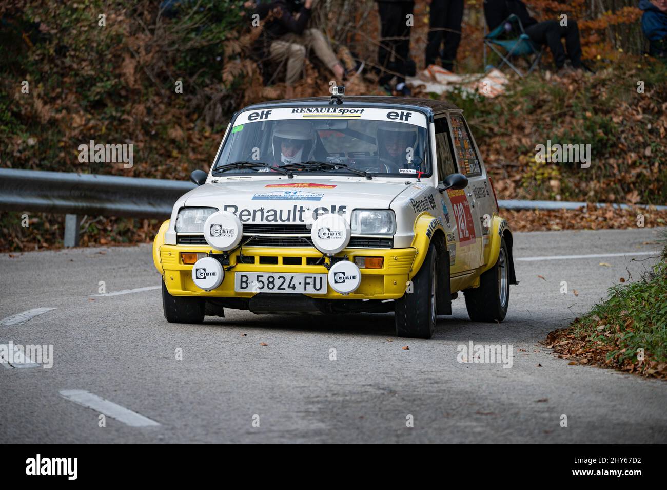 Renault 5 Copa Turbo rally car driving during the 69th Rally Costa ...
