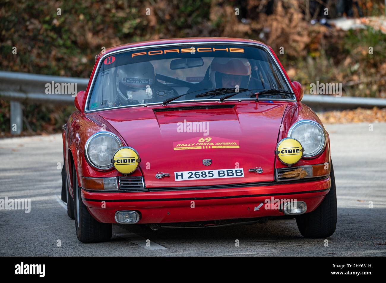 Vintage 69th edition of the Costa Brava rally Porsche 911 E on a racing road Stock Photo - Alamy