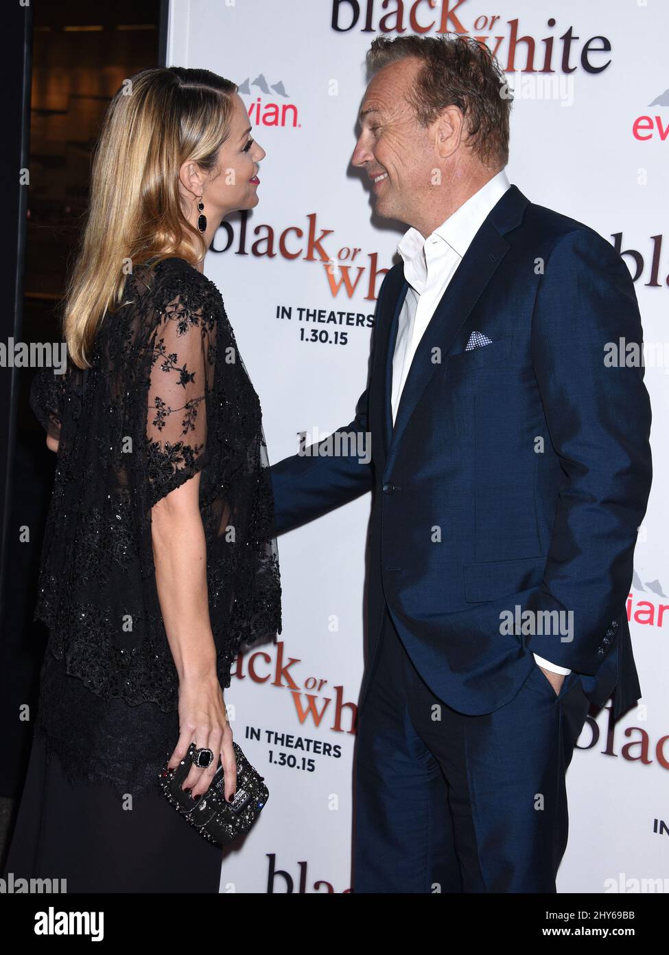 Kevin Costner and Christine Baumgartner arriving for the Black or White ...
