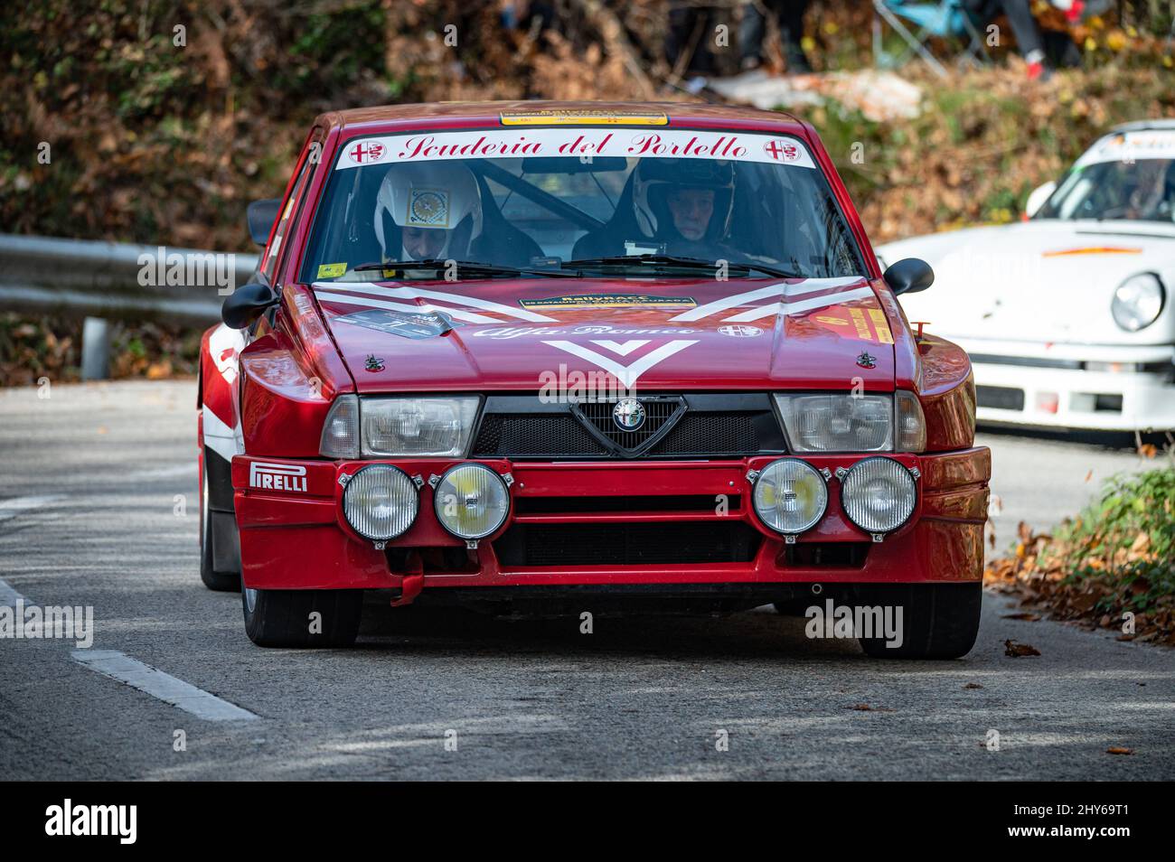 Vintage 69th edition of the Costa Brava rally Alfa Romeo 75 IMSA on a ...