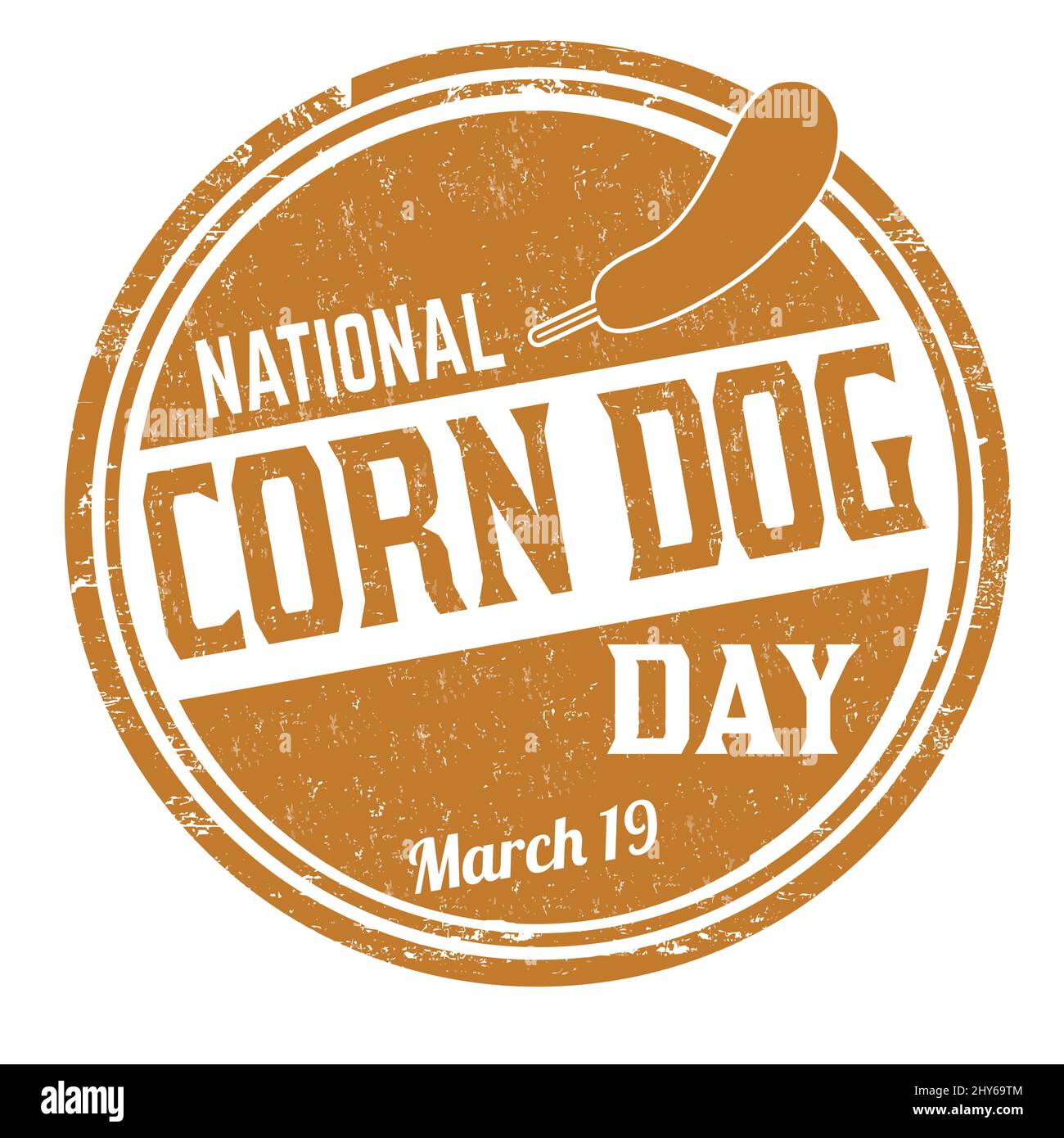 National corn dog day grunge rubber stamp on white background, vector ...