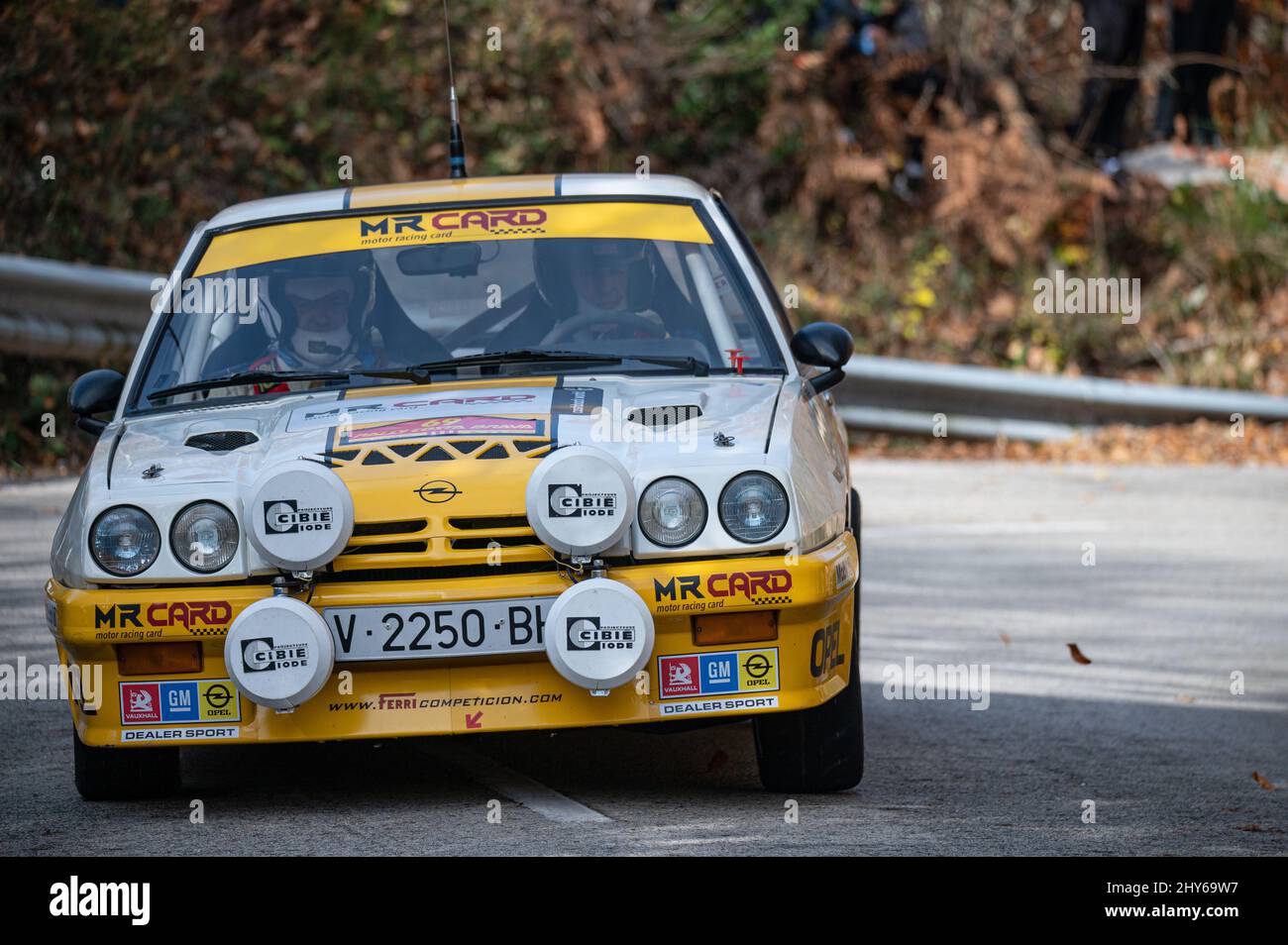Vintage 69th edition of the Costa Brava rally Opel Manta GTE on a ...