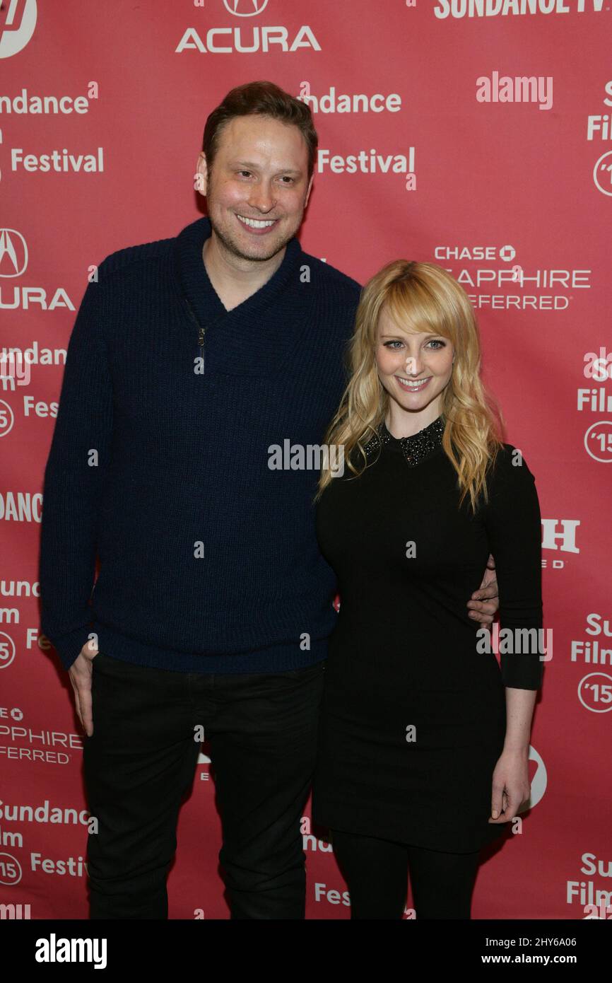 Winston Rauch, Melissa Rauch attending the premiere of 'The Bronze' at ...