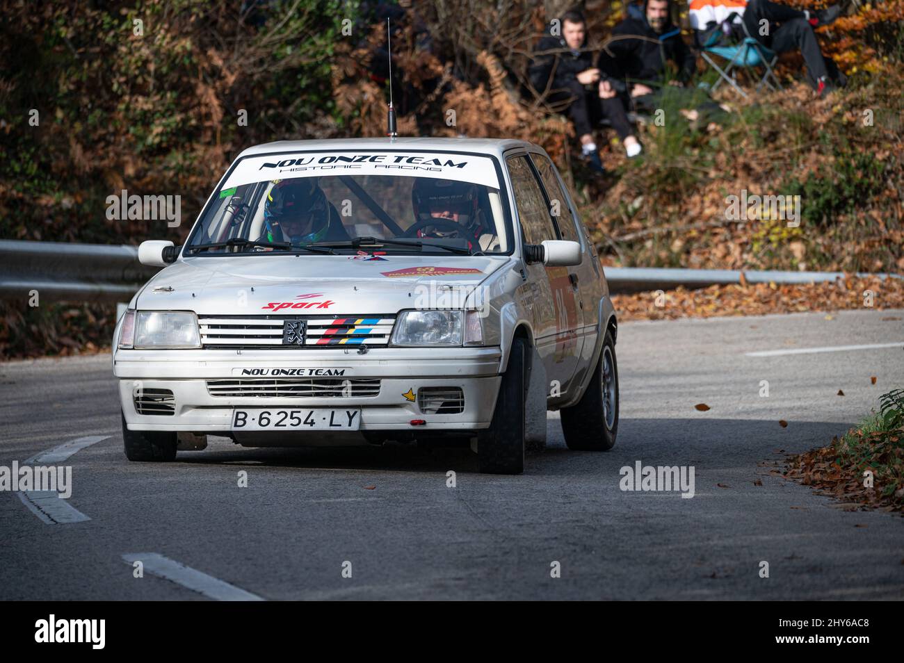 Vintage 69th edition of the Costa Brava rally Peugeot 205 Rallye on a racing road Stock Photo ...