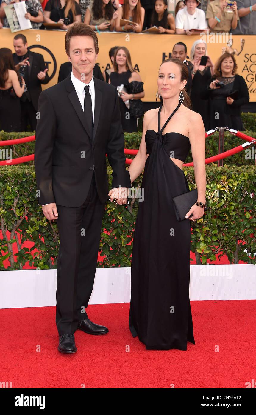 Edward Norton and Shauna Robertson attending the 21st Annual Screen ...