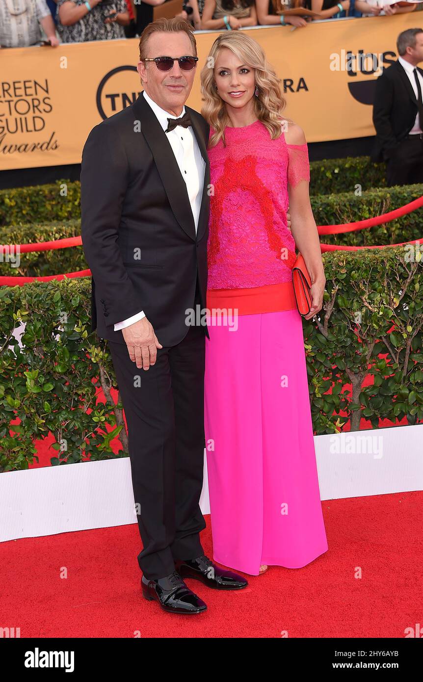 Kevin Costner & Christine Baumgartner attending the 21st Annual Screen ...
